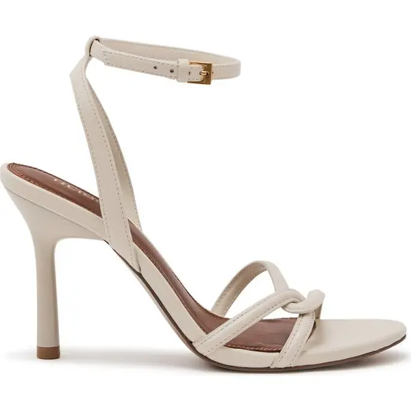 REISS Annabelle Suede Ankle Strap Stiletto Sandals - White