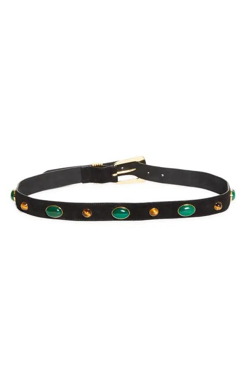 Veronica Beard Embellished Leather Arc Belt