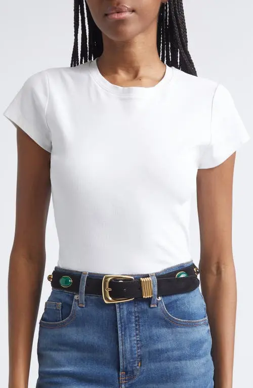 Veronica Beard Embellished Leather Arc Belt