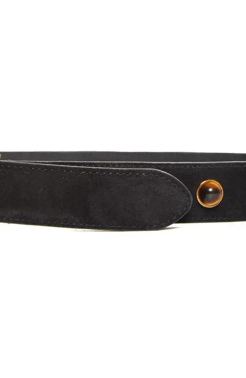 Veronica Beard Embellished Leather Arc Belt