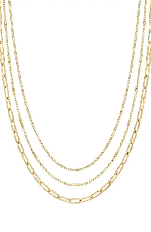 Argento Vivo Triple Layer Chain Necklace - Gold