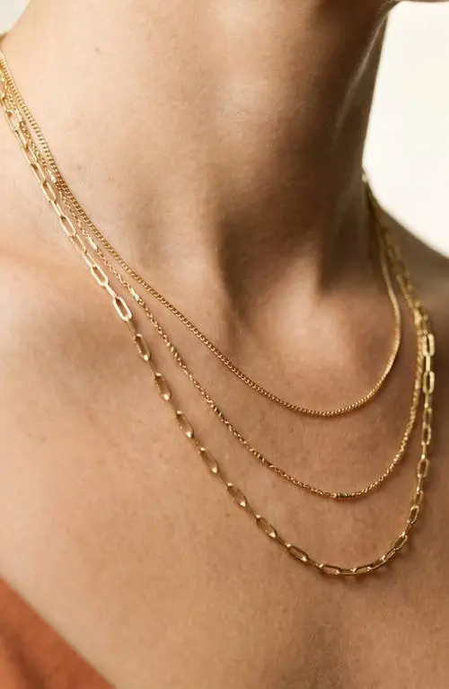 Argento Vivo Triple Layer Chain Necklace - Gold