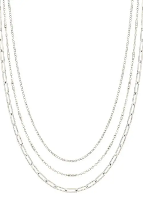 Argento Vivo Triple Layer Chain Necklace - Silver
