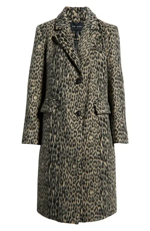 Bcbgmaxazria Faux Fur Animal Print Tailored Coat