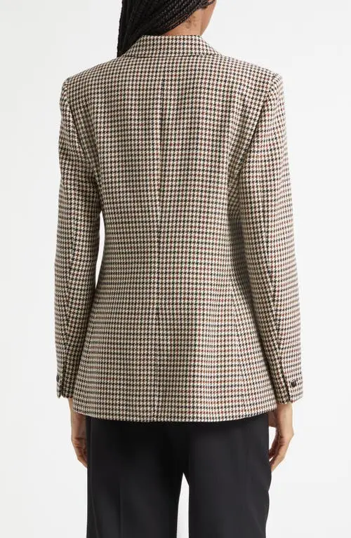 REISS Solene Houndstooth Check Wool Blend Jacket