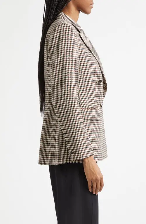 REISS Solene Houndstooth Check Wool Blend Jacket