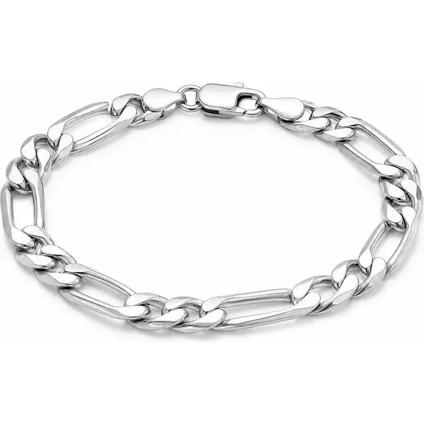 Argento Vivo Figaro Chain Bracelet - Silver