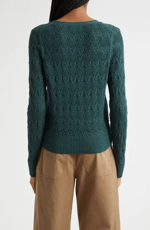 Veronica Beard Elysia Pointelle Cotton & Cashmere Cardigan