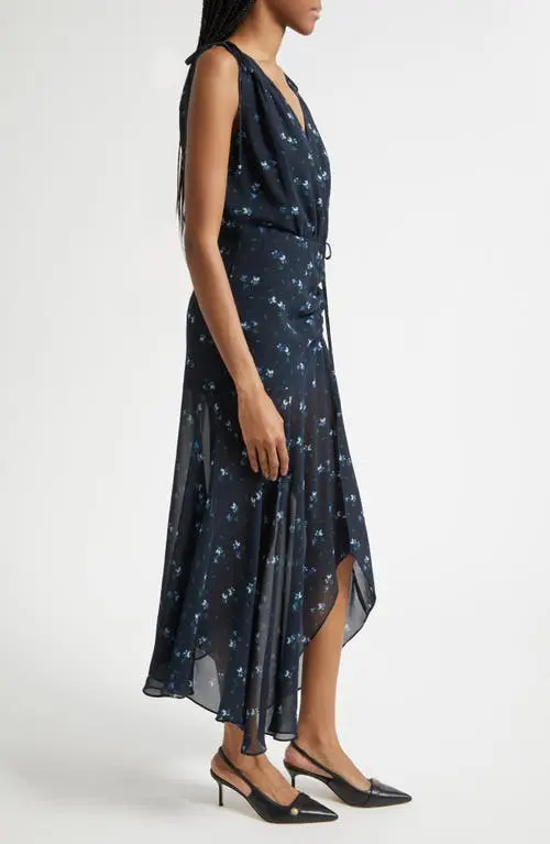 Veronica Beard Dovima Floral Sleeveless Asymmetric Maxi Dress