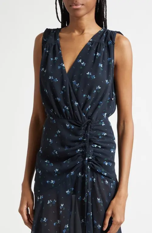 Veronica Beard Dovima Floral Sleeveless Asymmetric Maxi Dress