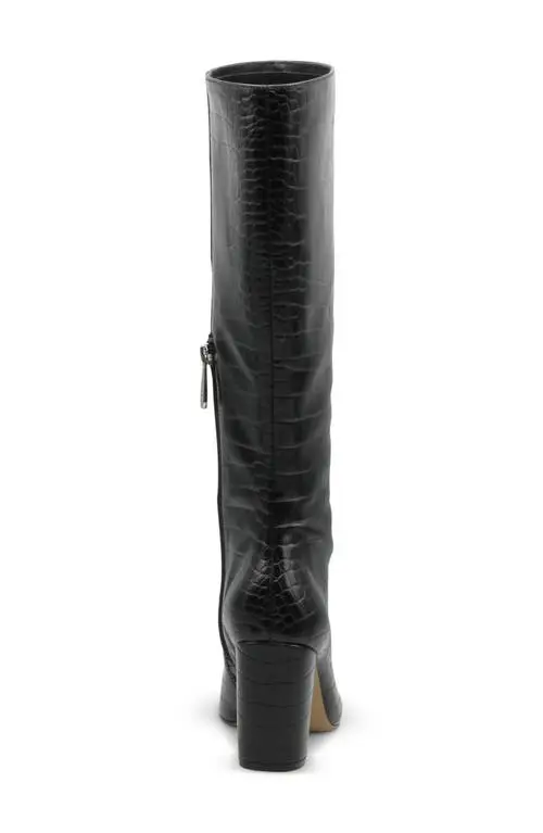 CHARLES DAVID Bart Knee High Boots - Black Croc