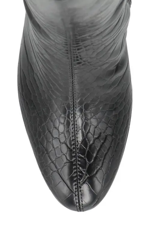 CHARLES DAVID Bart Knee High Boots - Black Croc