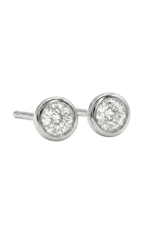 Argento Vivo Lab Grown Diamond Stud Earrings - Silver