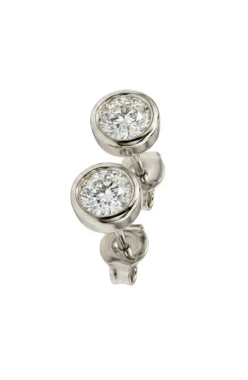 Argento Vivo Lab Grown Diamond Stud Earrings - Silver