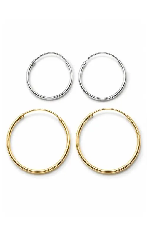 Argento Vivo Set Of 2 Endless Hoop Earrings