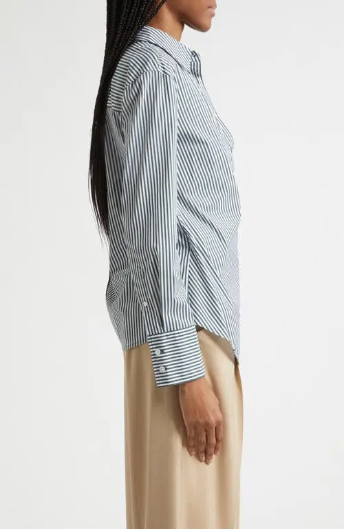 Veronica Beard Perezzi Stripe Asymmetric Button-up Shirt