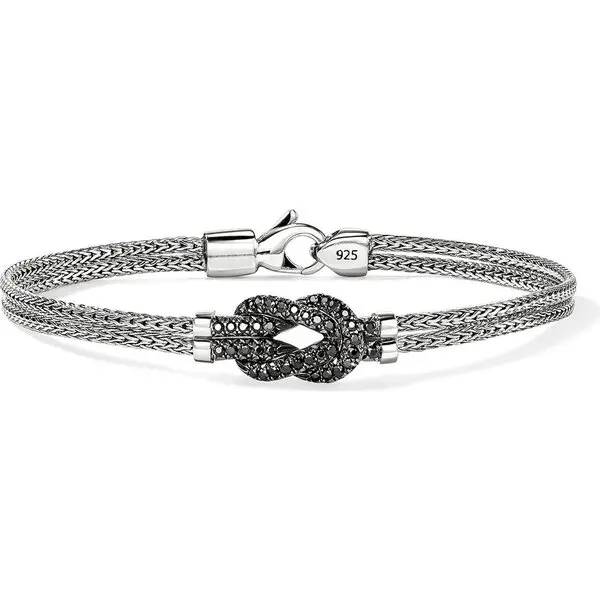 John Hardy Love Knot Bracelet, Black Sapphire - Silver Black