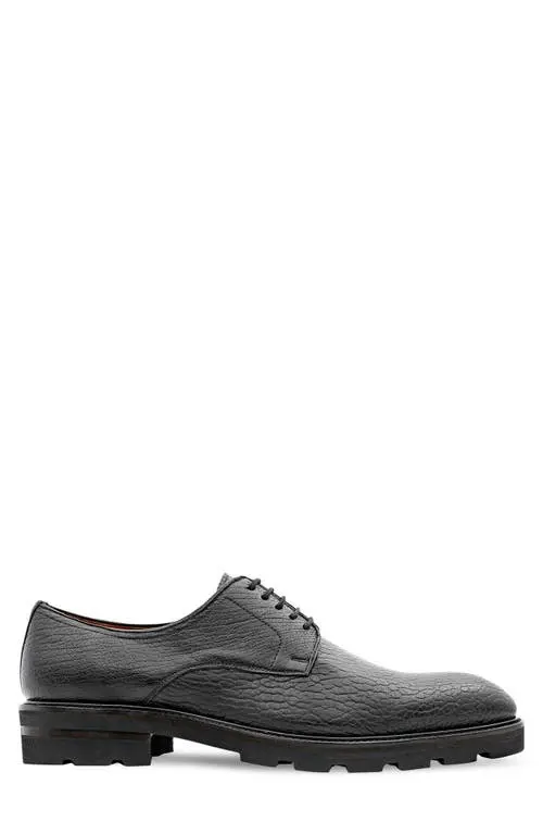 Mezlan Grained Leather Derby - Black