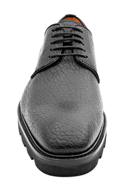 Mezlan Grained Leather Derby - Black
