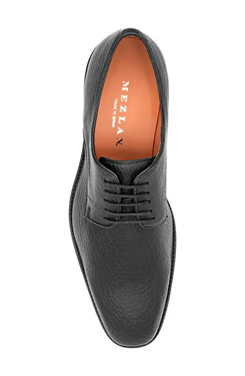 Mezlan Grained Leather Derby - Black