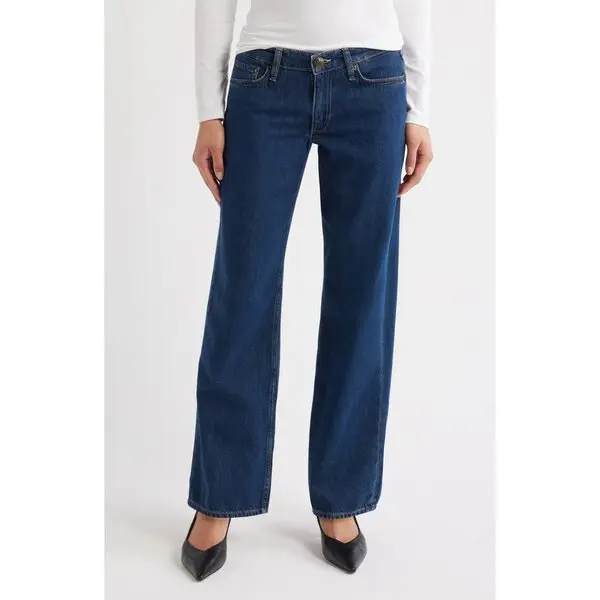 Rag & Bone Featherweight Saige Low Rise Full Length Relaxed Straight Leg Jeans - Well Brook