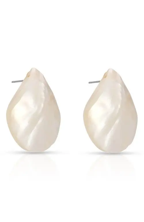 Ettika Mother-of-pearl Fan Earrings