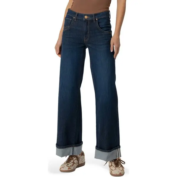 Kut From The Kloth Meg High Waist Cuffed Wide Leg Jeans - Insure