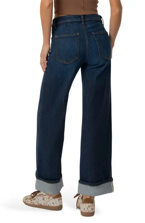 Kut From The Kloth Meg High Waist Cuffed Wide Leg Jeans