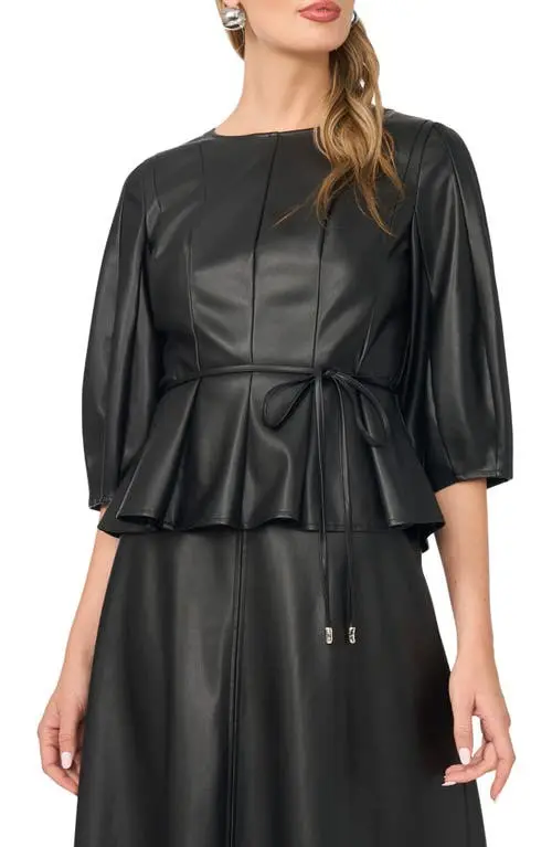 Vince Camuto Seamed Faux Leather Top
