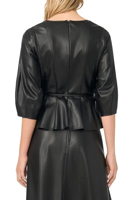 Vince Camuto Seamed Faux Leather Top