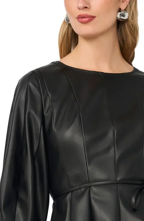 Vince Camuto Seamed Faux Leather Top
