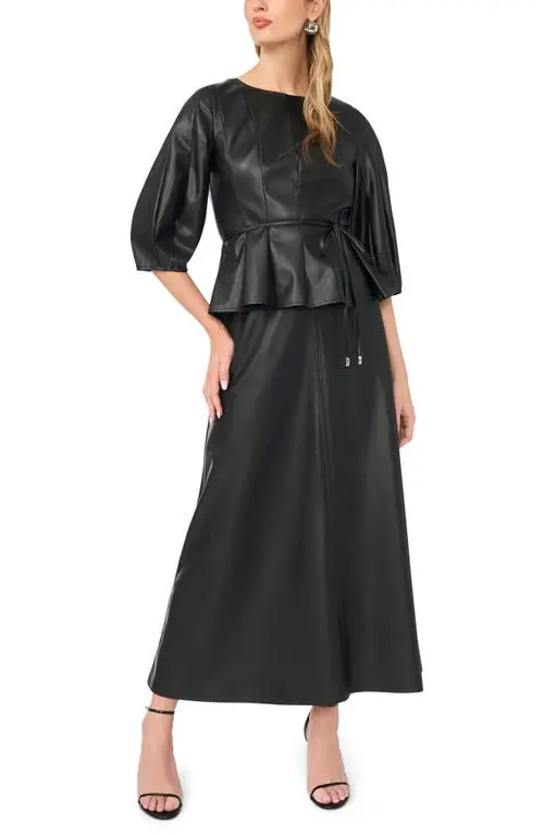 Vince Camuto Seamed Faux Leather Top