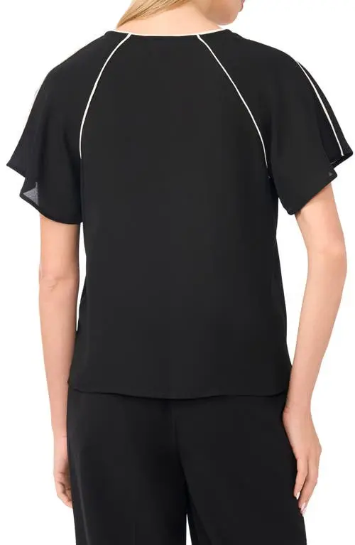 Vince Camuto Piped Flutter Sleeve Top