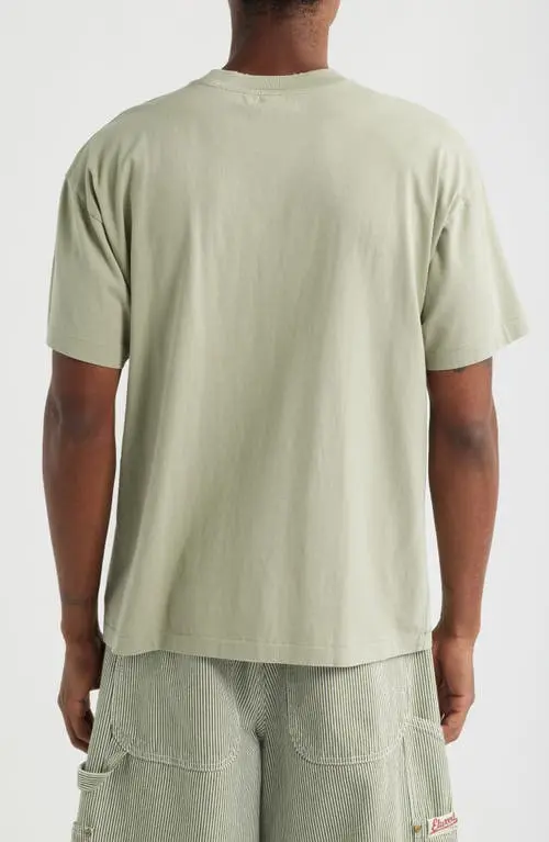 ELWOOD Distressed Organic Cotton T-shirt - Sage