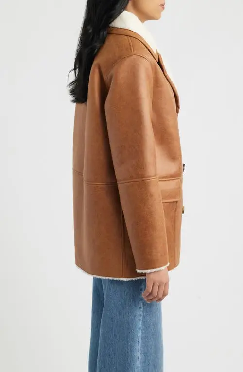 Bernardo Double Breasted Faux Shearling Coat
