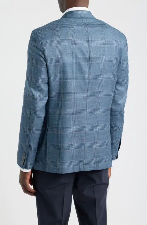 HERITAGE GOLD Teal & Blue Plaid Sport Coat