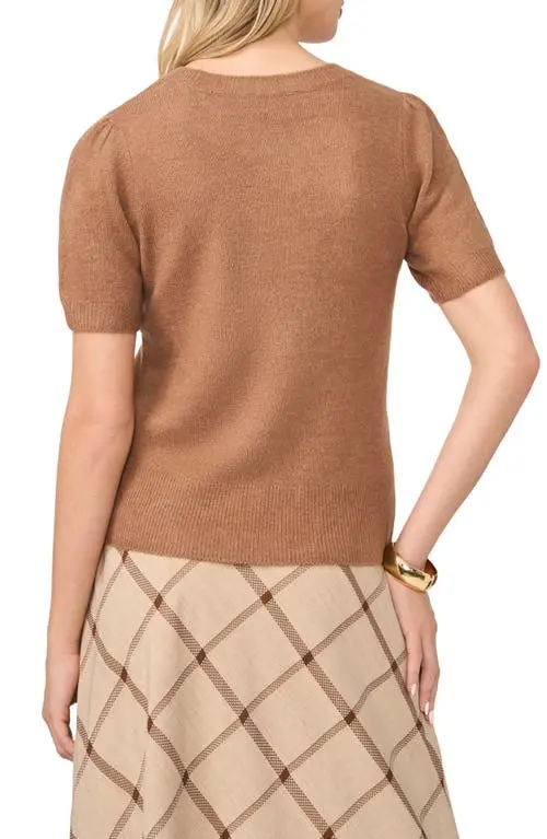 Vince Camuto Short Puff Sleeve Sweater - Cocoa