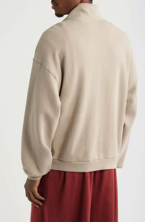 ELWOOD Organic Cotton Quarter Zip Pullover - Tan