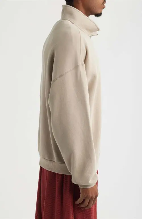 ELWOOD Organic Cotton Quarter Zip Pullover - Tan