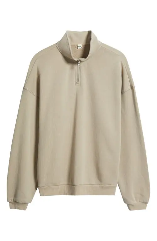 ELWOOD Organic Cotton Quarter Zip Pullover - Tan