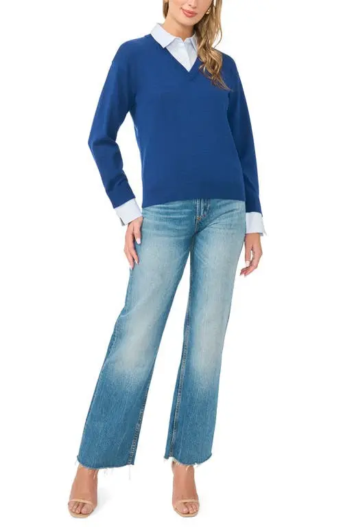 Vince Camuto Layered Look V-neck Sweater