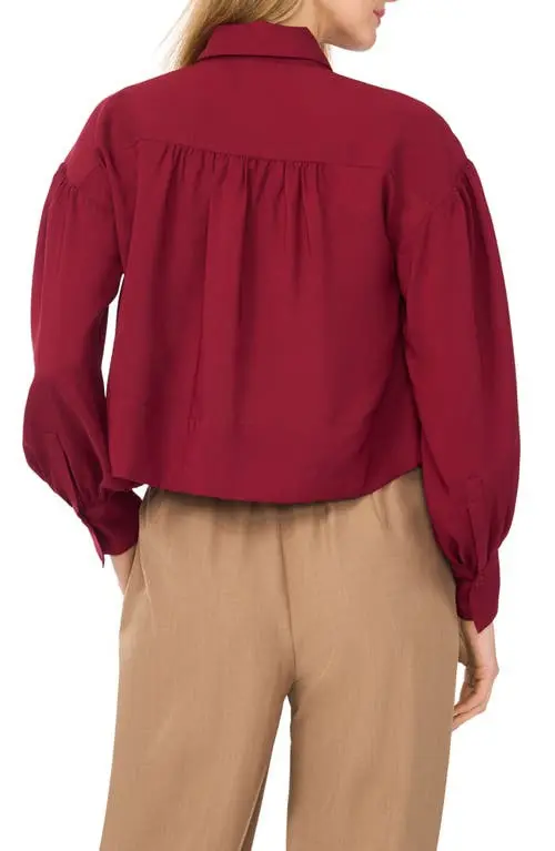 Vince Camuto Crop Swing Button-up Shirt