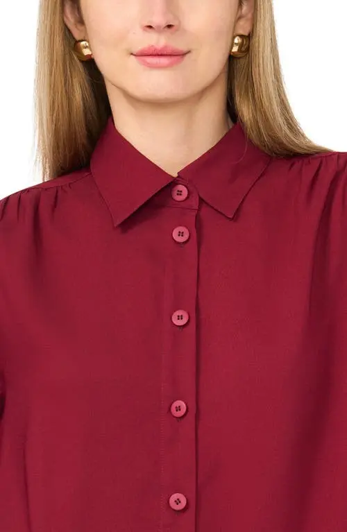 Vince Camuto Crop Swing Button-up Shirt