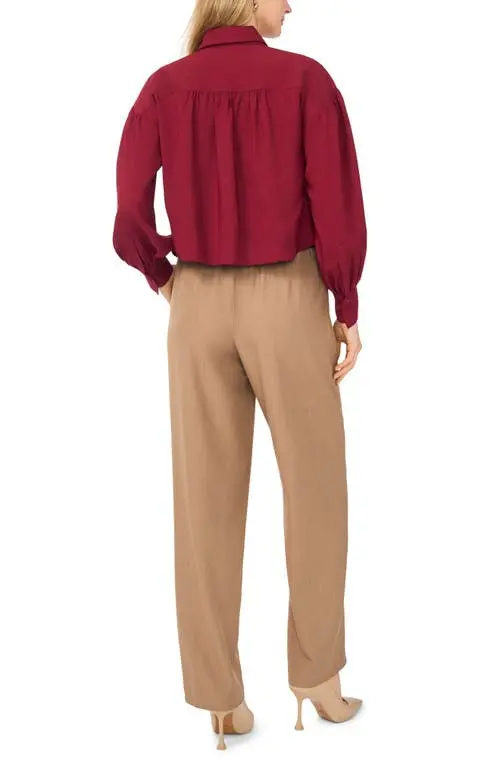 Vince Camuto Crop Swing Button-up Shirt