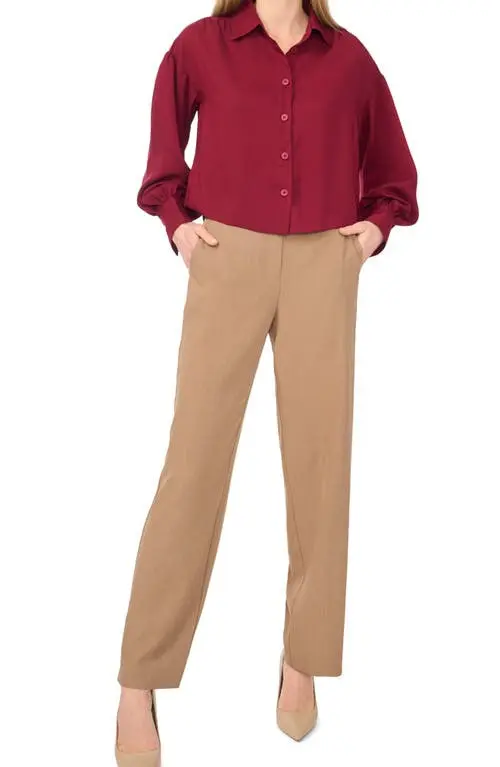 Vince Camuto Crop Swing Button-up Shirt