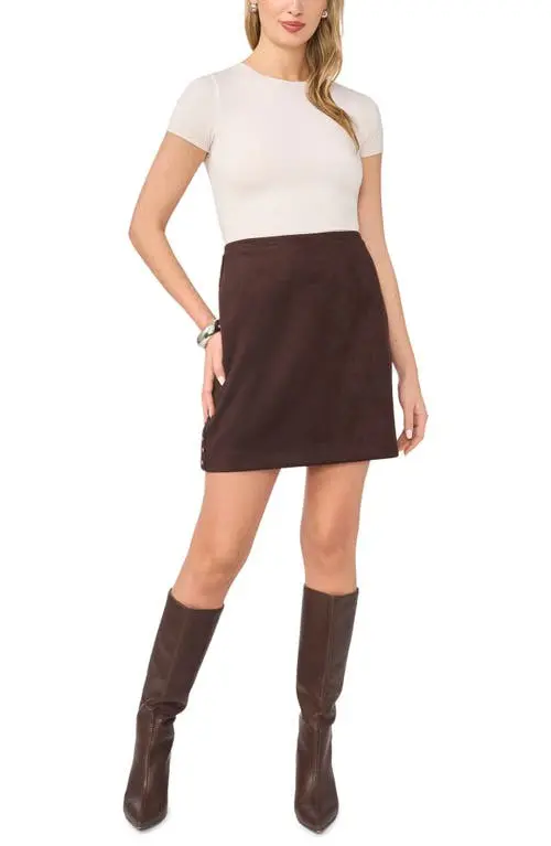 Vince Camuto Studded Faux Suede Miniskirt