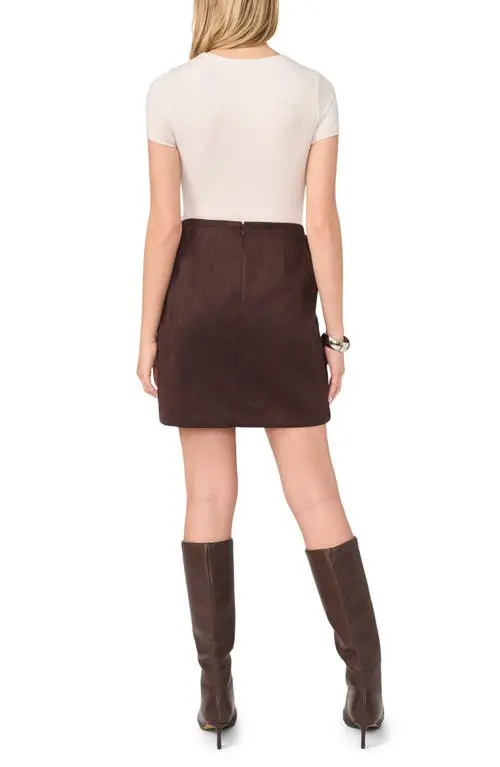Vince Camuto Studded Faux Suede Miniskirt