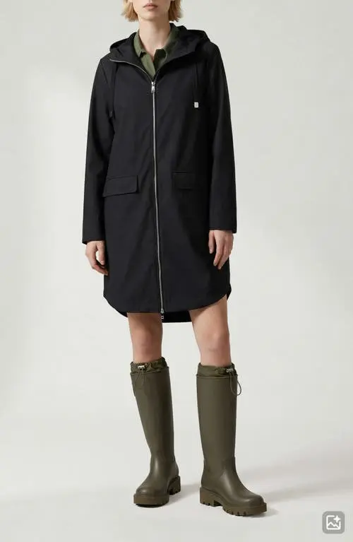 NOIZE Janae Water Repellent Hooded Raincoat - Black
