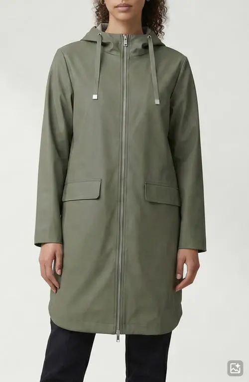 NOIZE Janae Water Repellent Hooded Raincoat - Sage