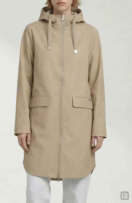 NOIZE Janae Water Repellent Hooded Raincoat - Sand